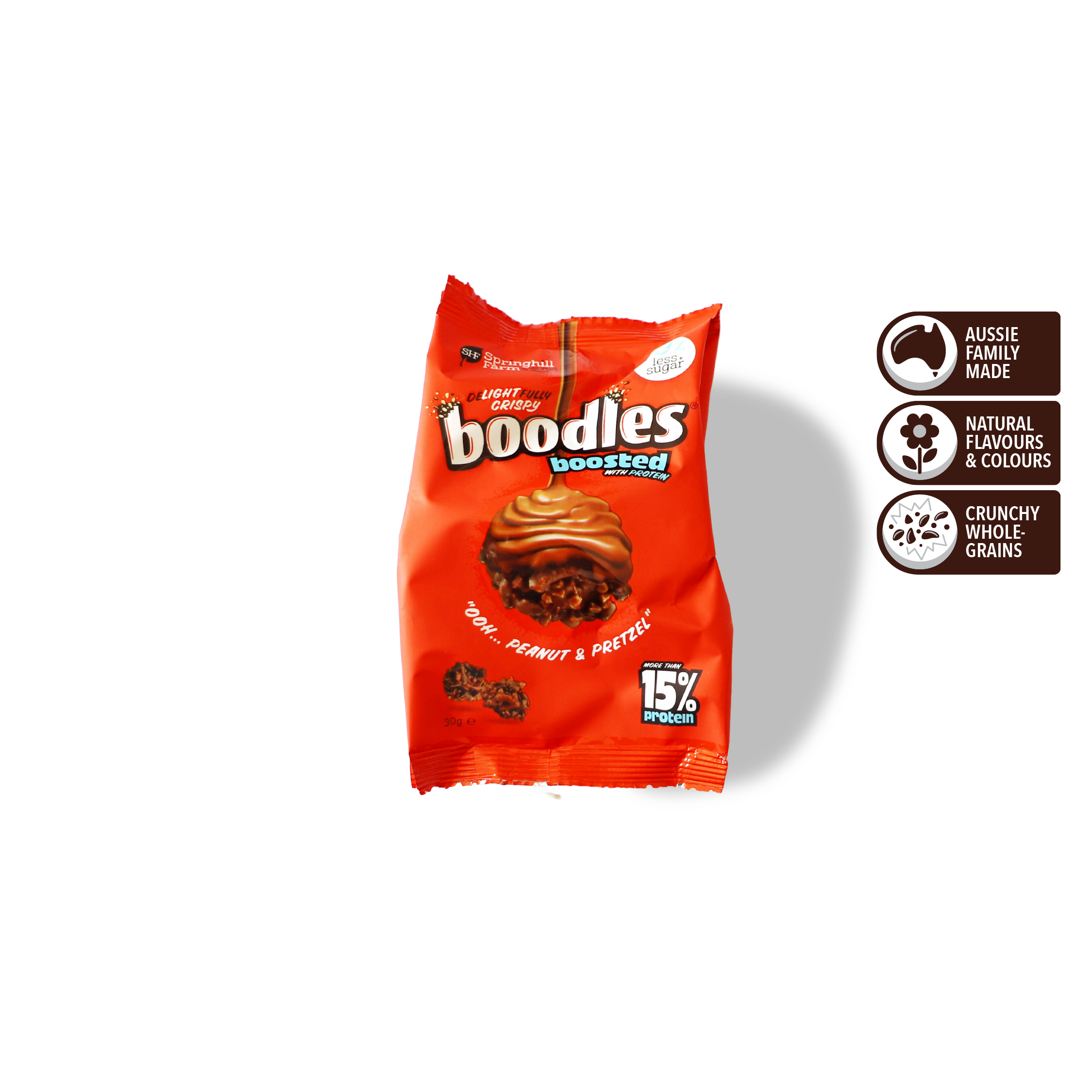boodles® boosted Peanut and Pretzel 14 x 30g – Springhill Farm