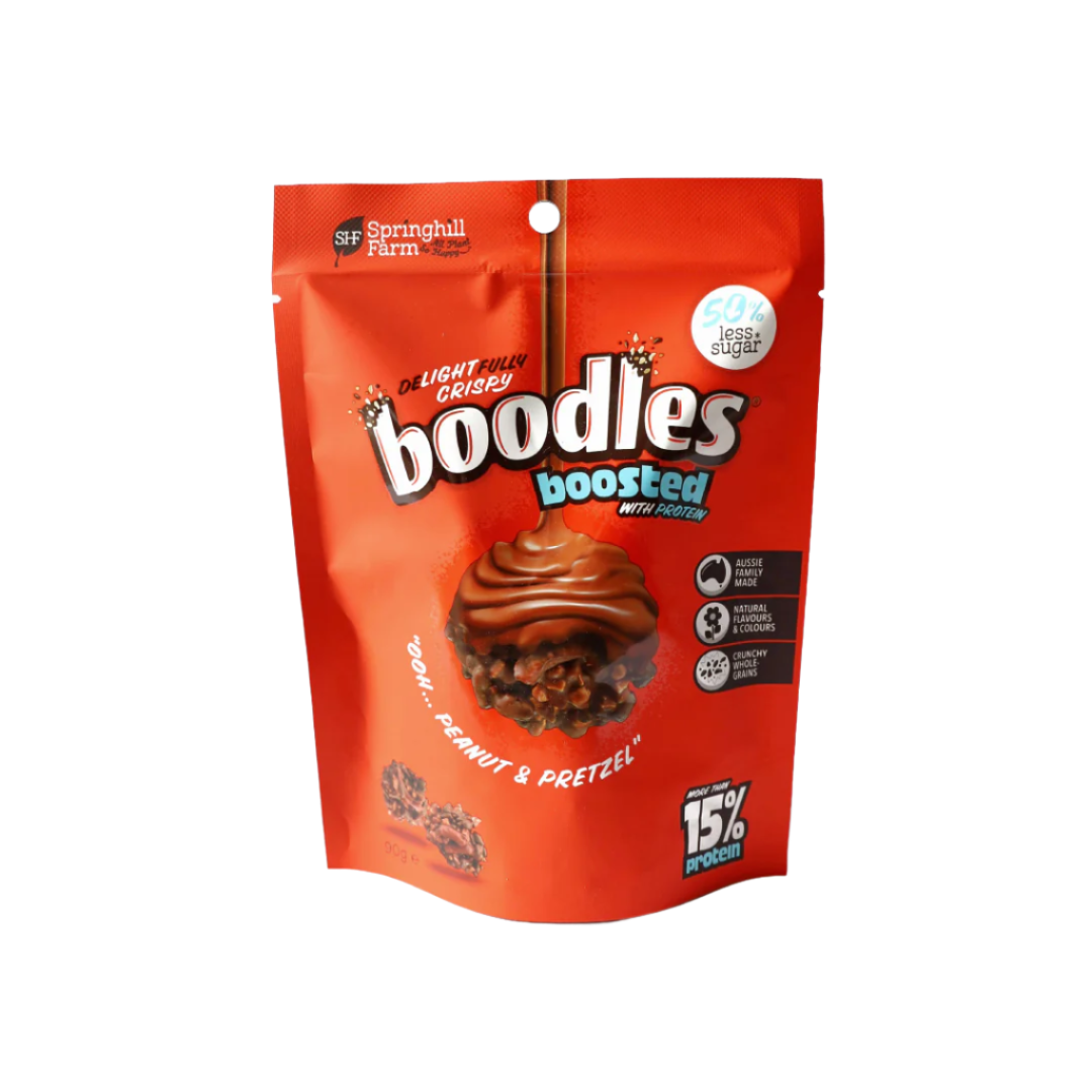 boodles® boosted Peanut and Pretzel 90g Carton – Springhill Farm